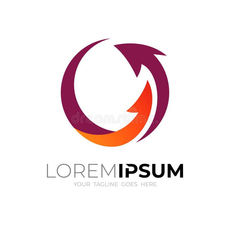 Circular Logo with Arrow Design Combination, Simple Arrow Logo Stock ...