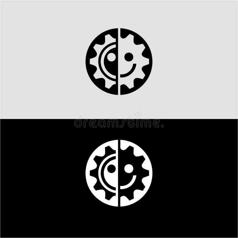Gear Smile Logo Design Vector Template for Technology and Engineering ...