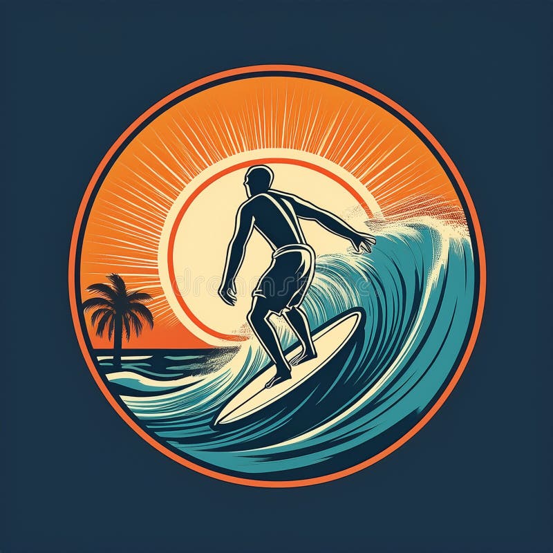 Logo with a surfer stock illustration. Illustration of suggests - 373073479