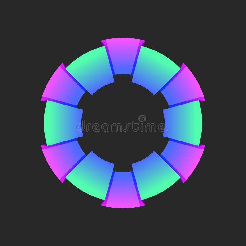 Circular Logo Sectors Pattern Surfaces Made of Folded Paper in Vibrant ...