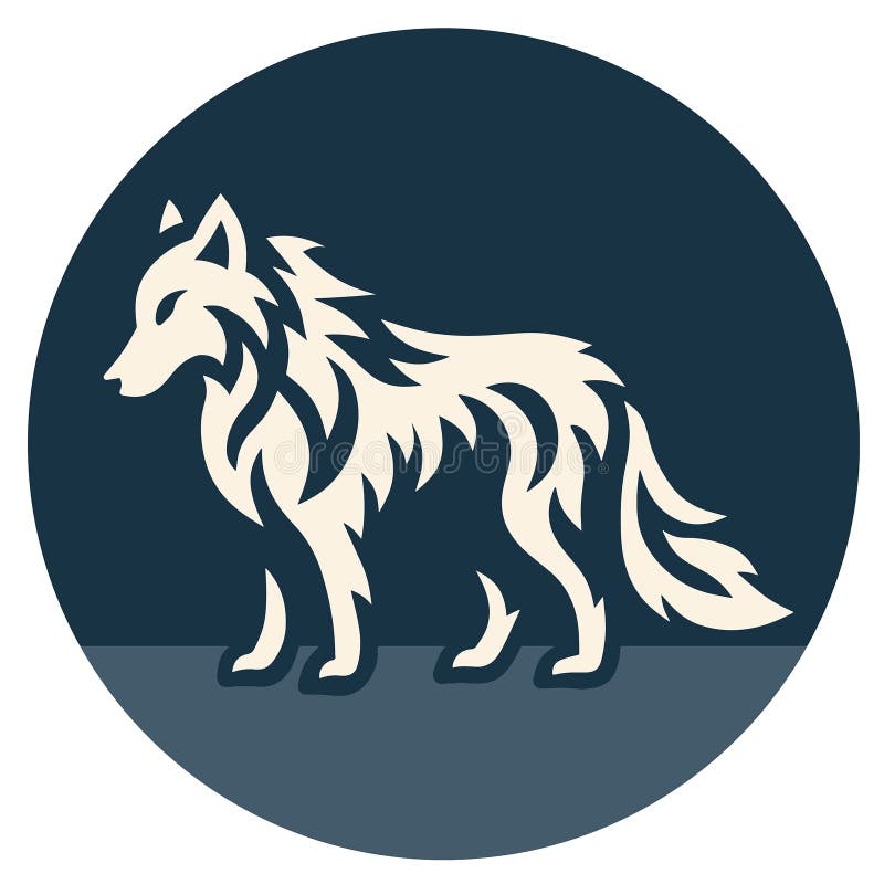 Circular lonely wolf Logo stock illustration. Illustration of business ...