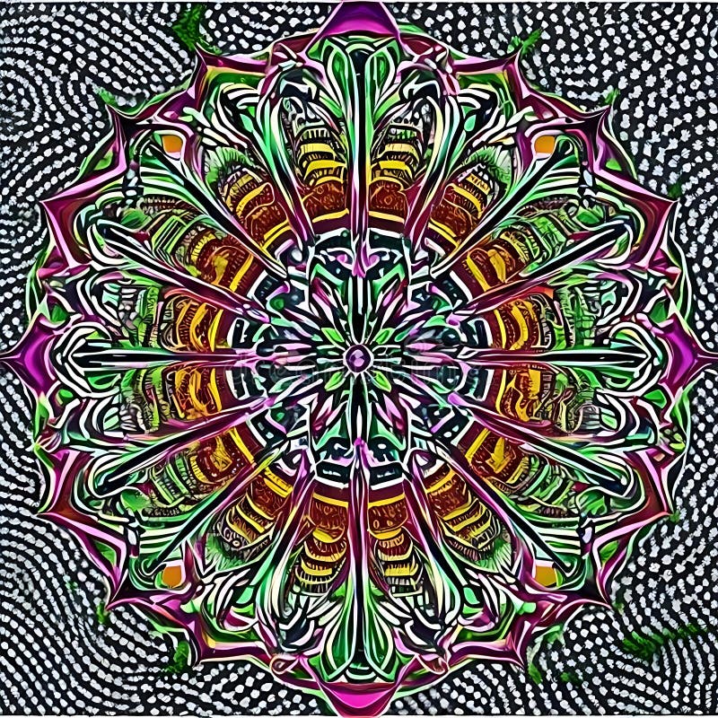 Circular Mandala Art with a Seamless Background. Stock Photo - Image of ...