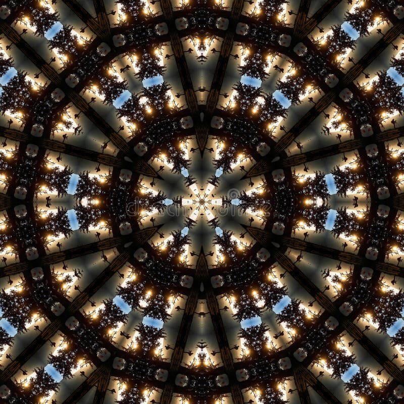 A Circular Mandala with Luminous Patterns Radiating from the Center ...