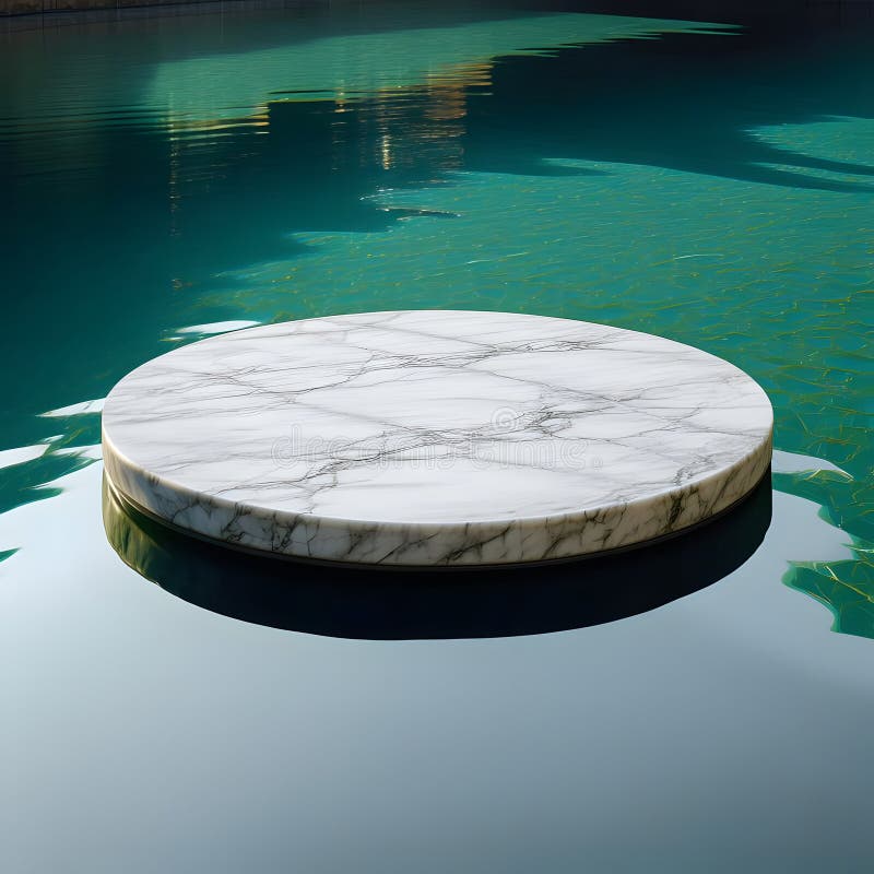 Circular Marble Podium Reflections in Studio Light Stock Illustration ...