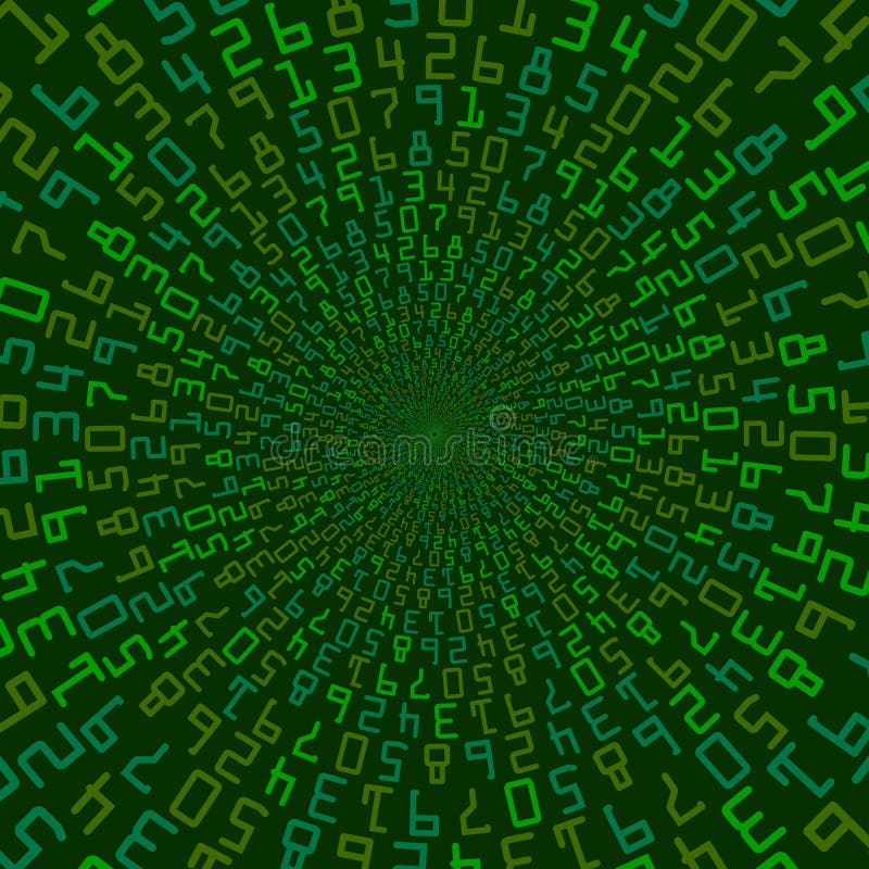 A Circular Matrix. a Background with a Chaotic Arrangement of Numbers ...