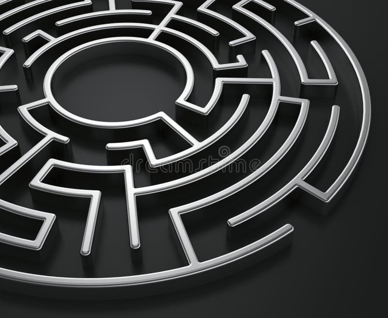 Circular Maze Design with Intricate Patterns on Light Background Stock ...