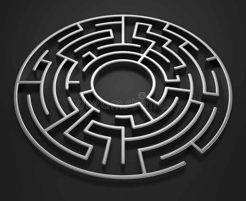 Circular maze stock illustration. Illustration of direction - 21517787