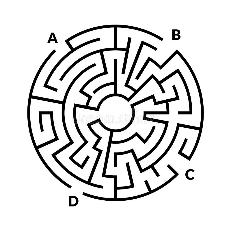 Circular Maze Design with Intricate Patterns on Light Background Stock ...