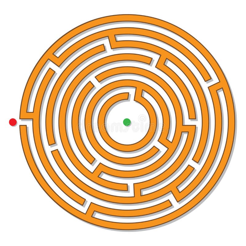 Circular Maze Labyrinth Logical Puzzle Vector Stock Vector ...