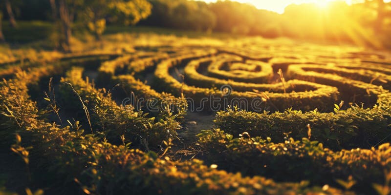 A Circular Maze Located in the Middle of a Field. Perfect for ...