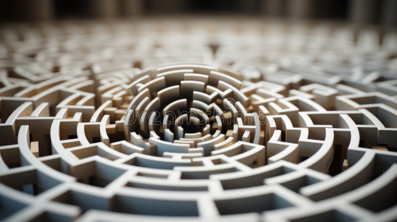 A Circular Maze with Many Circles Stock Illustration - Illustration of ...