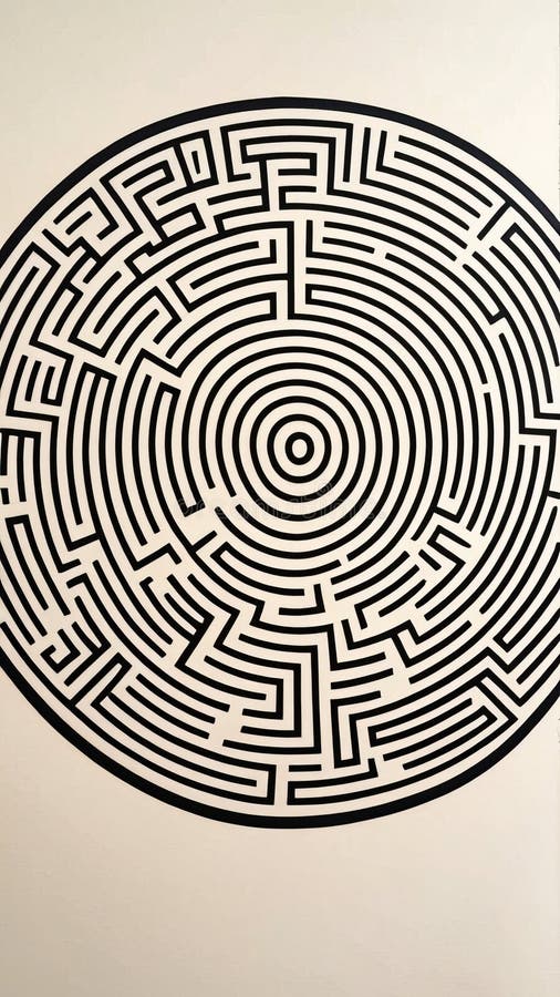 Circular Maze Puzzle Design: Intricate Geometric Pattern for Creative ... Circular Maze Puzzle Design: Intricate Geometric Pattern for Creative ...