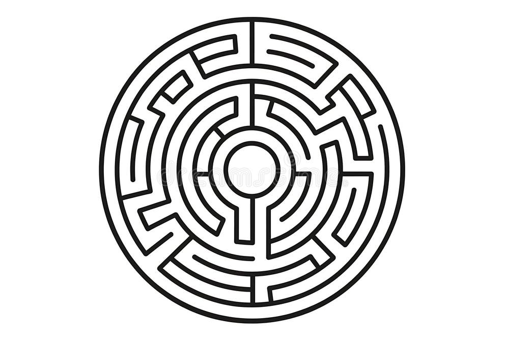 Circular Maze Puzzle Labyrinth Game, Pathfinding Challenge, Concentric ...