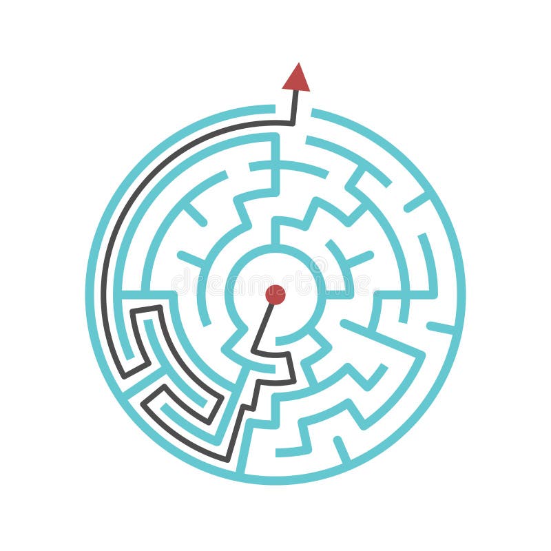 Circular Maze, Solution, Freedom Stock Vector - Illustration of game ... Circular Maze, Solution, Freedom Stock Vector - Illustration of game ...