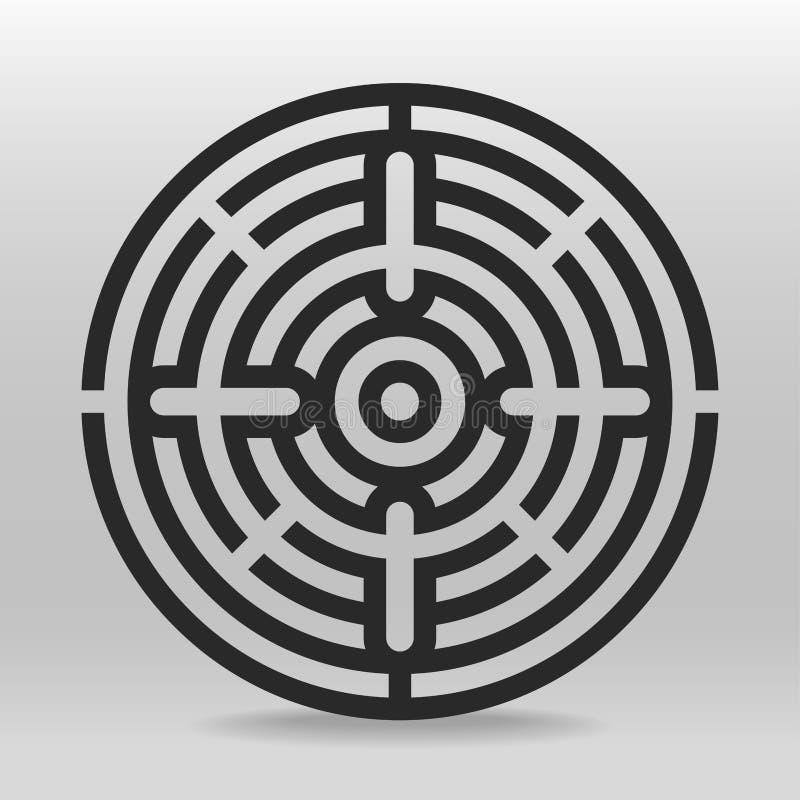 Circular Maze Design with Intricate Patterns on Light Background Stock ...