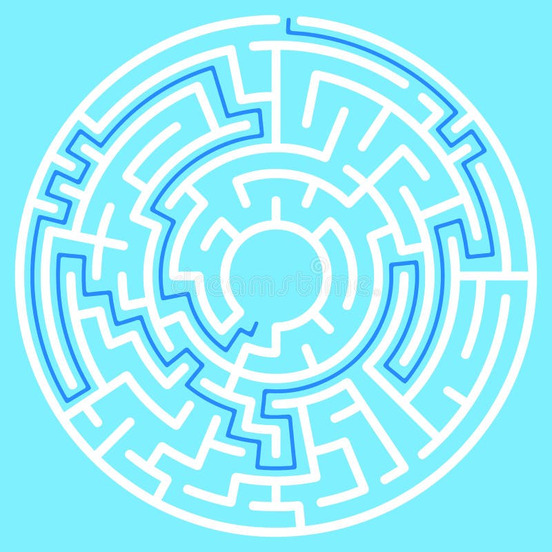 Maze Design Element for the Maze Shape. One Way Out and One Right ...