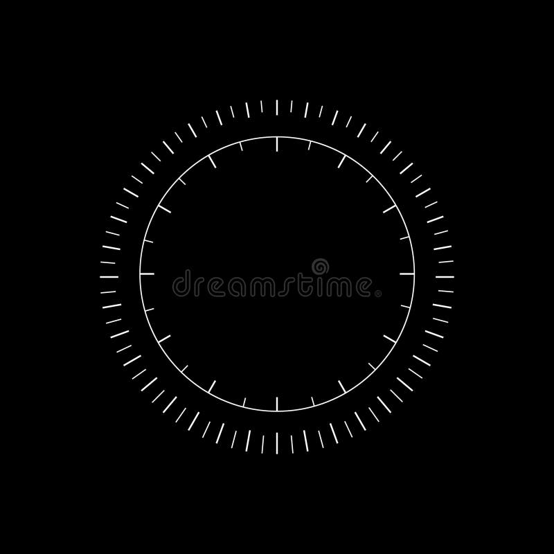Circular Measuring Scale Graphic with Radial Marks and Numeric ...