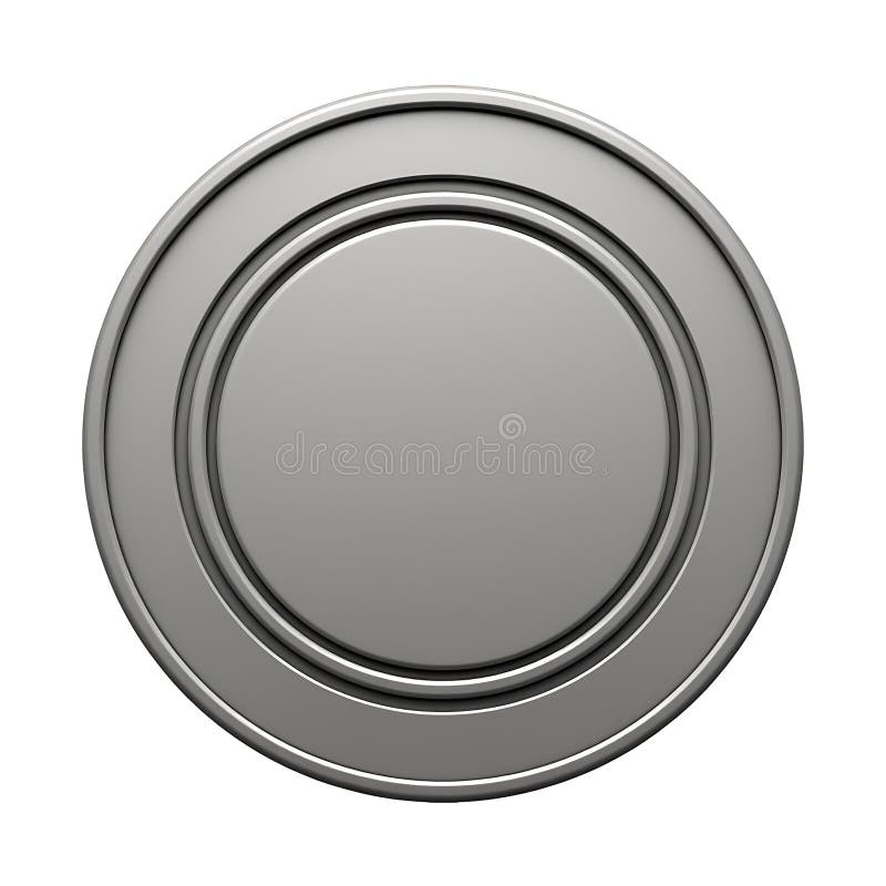 Circular Metal Badge Design Template Blank Grey Stock Illustration ...