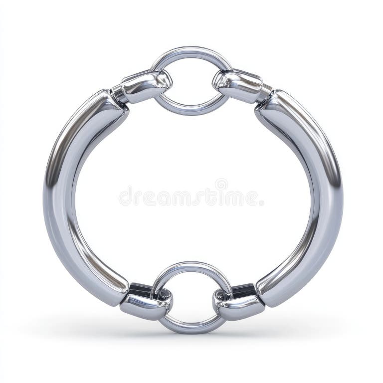 Interconnected Metallic Rings: Abstract 3D Model of a Circular Chain ...