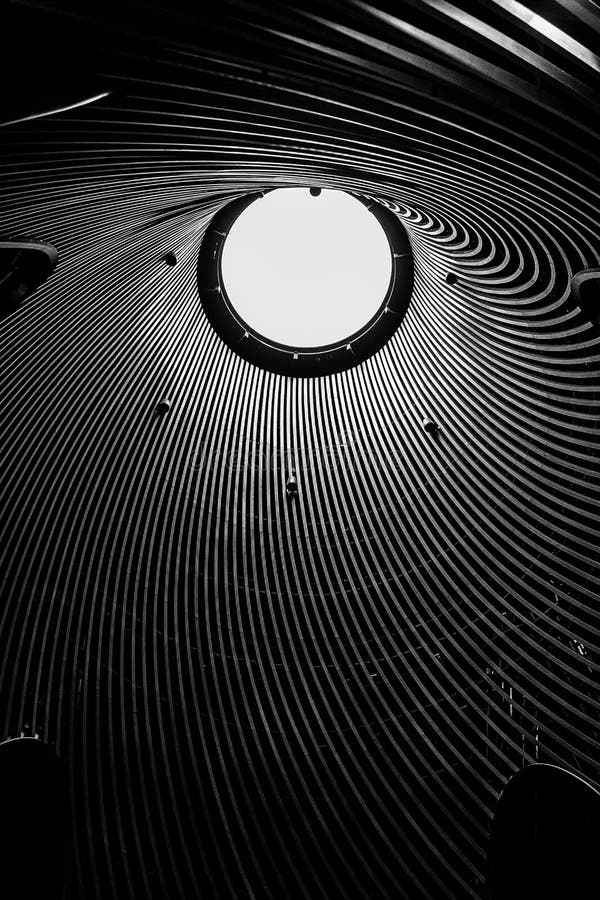 Circular Metal Structure Against the Backdrop of a Clear Sky Stock ...