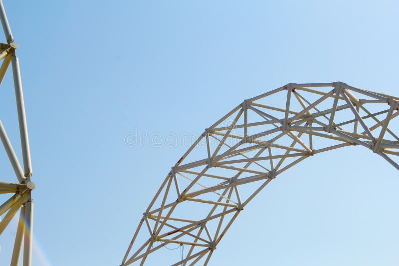 Circular Metal Structure Created with Round Pipes, Abstract Image on a ...