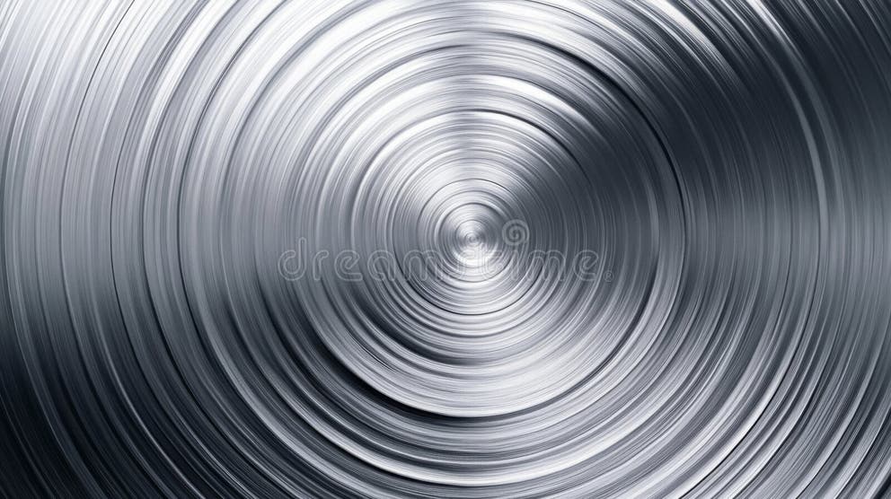 Circular Metal Texture Background: Silver Grey Concentric Circles ...