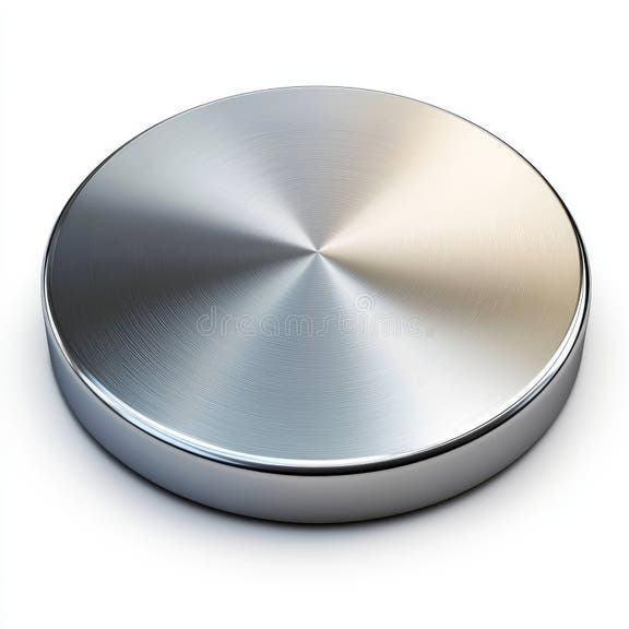 Shiny Circular Metal Plate, Polished Chrome Disc, 3D Render Stock ...