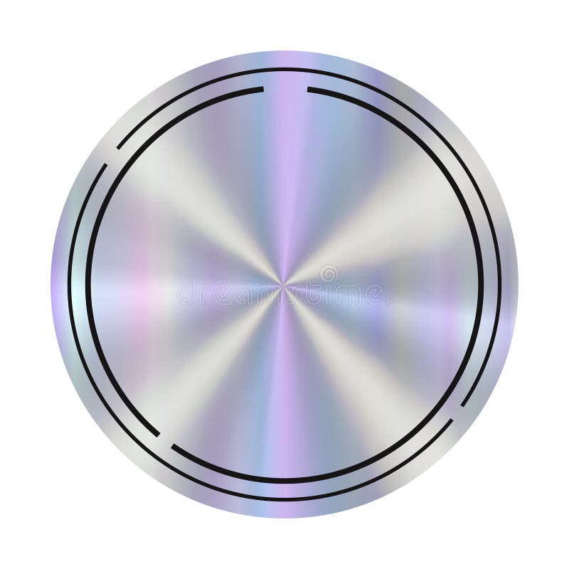 Circular Metallic Empty Sticker with Holographic Stock Vector ...