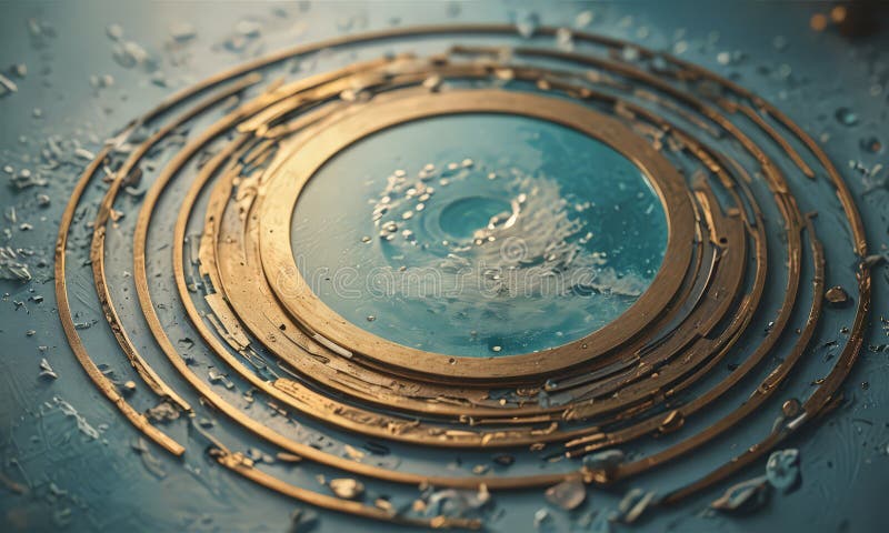 Circular Metallic Structure with Concentric Rings Varying Sizes and ...