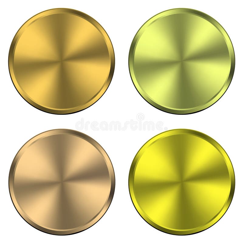 Circular Metallic Vector Plates Stock Vector - Illustration of glossy ...