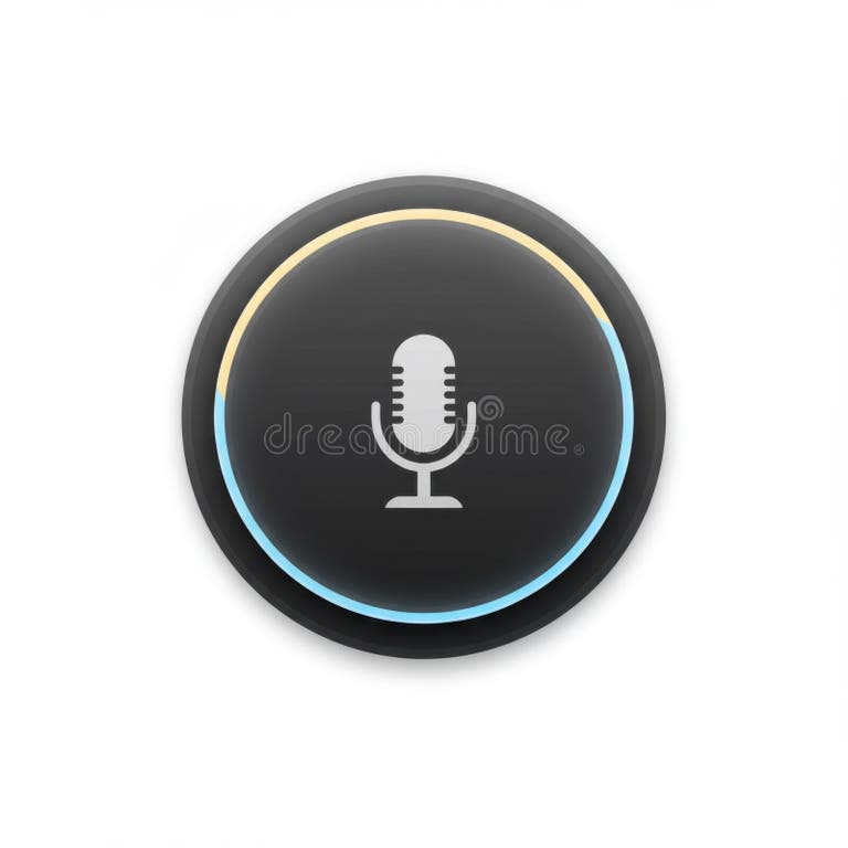 Circular Microphone Button Interface Icon Stock Illustration ...