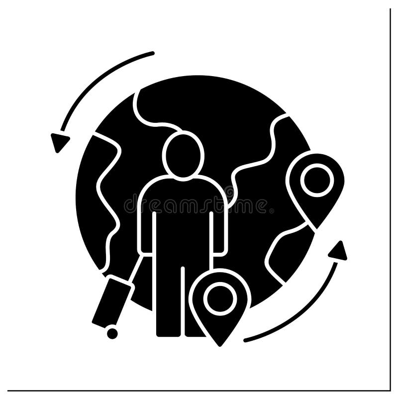 Circular Migration Glyph Icon Stock Vector - Illustration of repetitive ...