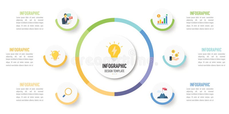 Circular Mind Map Infographic for Business Presentation Stock Vector ...