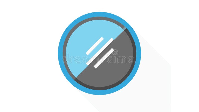Circular Mirror Icon Vector Illustration in Flat Design Style, Vector ...