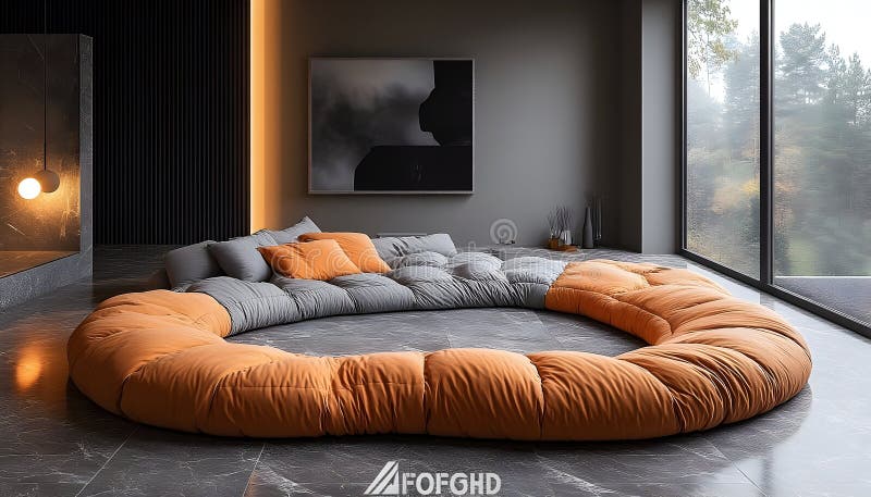 Circular Modular Sofa Design Stock Illustration - Illustration of ...