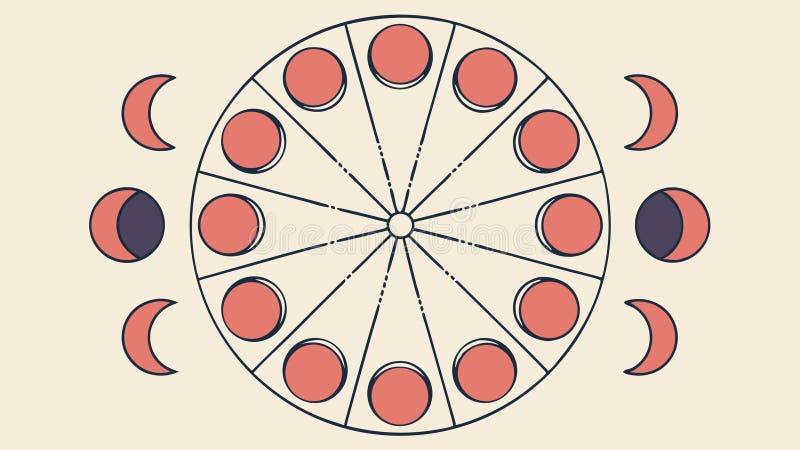 Circular Moon Phases, Lunar Cycle and Celestial Harmony Design, Vector ...
