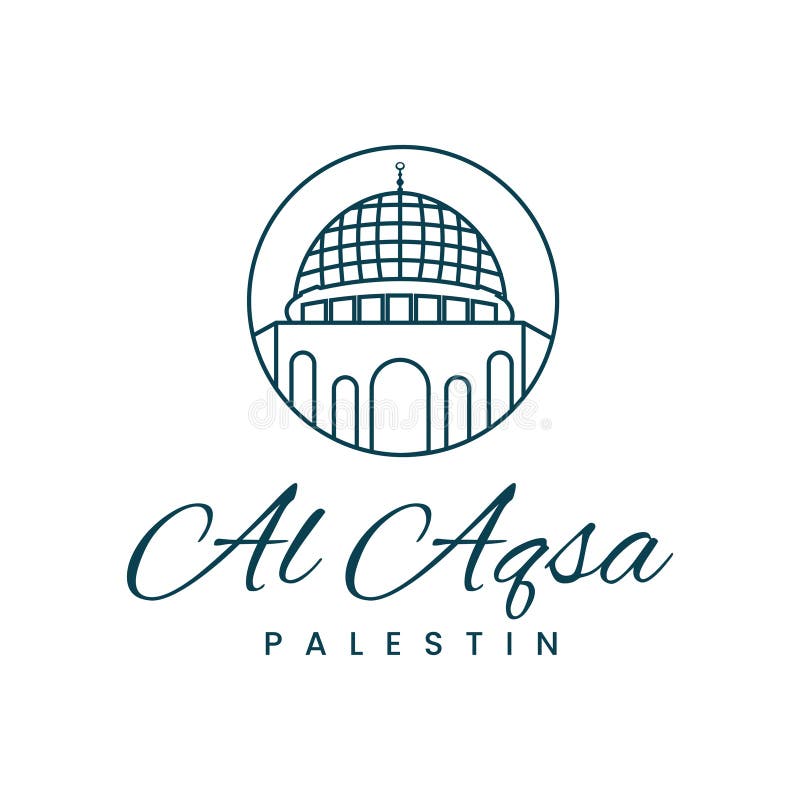Circular Mosque in Palestine Islamic Worship Place Building Vector ...