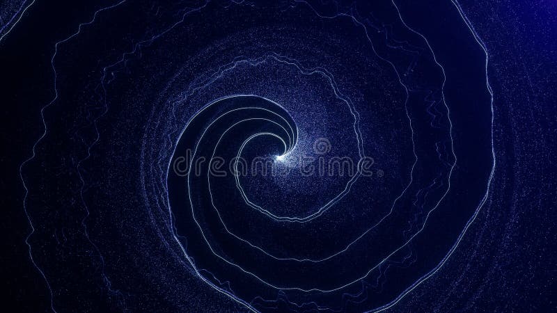 Circular Motion Blue Abstract Vortex Made from Glowing Particles in ...