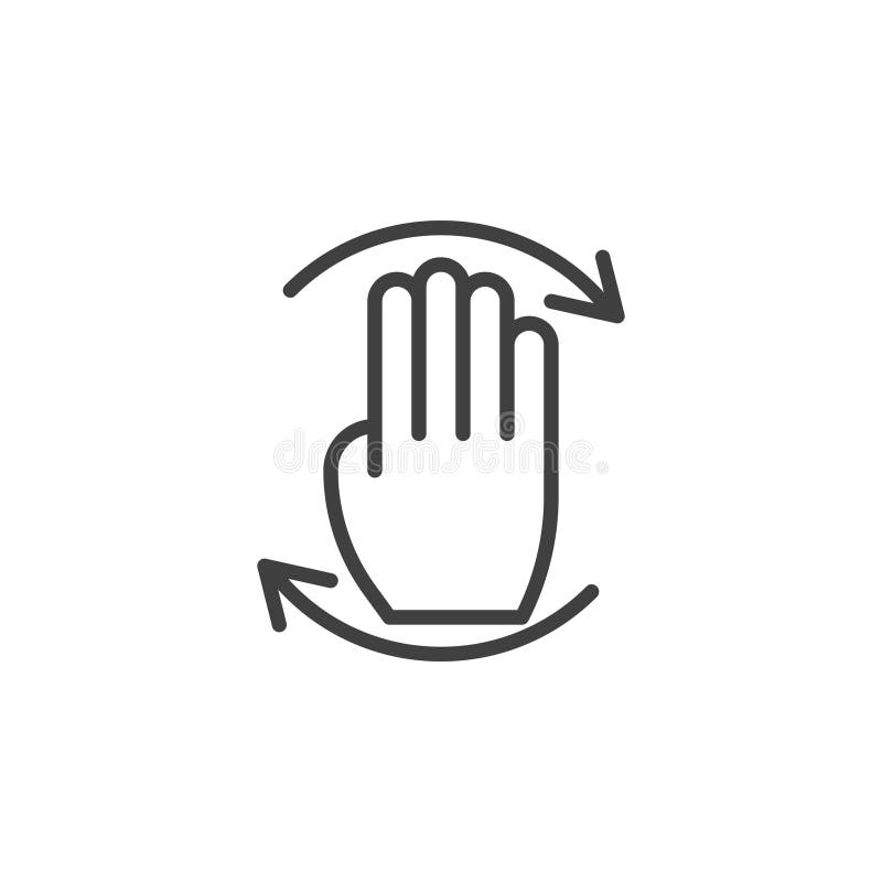 Circular Motion Gesture Line Icon Stock Vector - Illustration of finger, perfect: 290306267