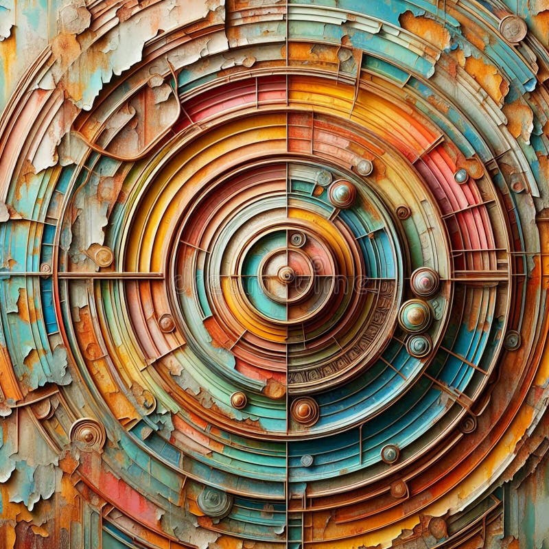 A Circular, Multi-layered Abstract Design with Concentric Circles ...