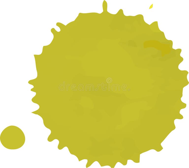 Circular Mustard Splash with Small Secondary Spot. Stock Image - Image ...
