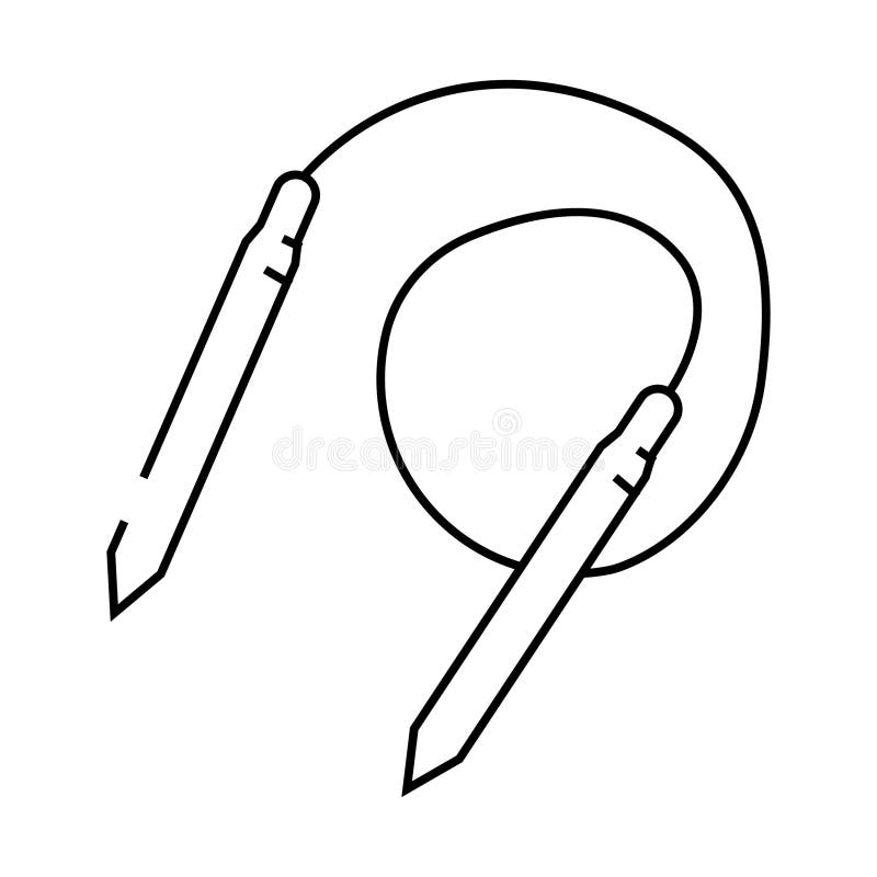 Circular Needle Knitting Wool Line Icon Vector Illustration Stock ...