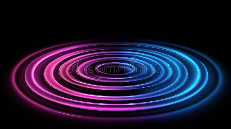 Circular Neon Light Patterns in Vibrant Pink and Blue Create a ...