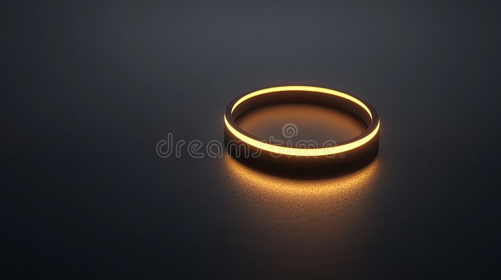 Circular Neon Lights Emitting Bright Orange Light, Placed on a ...