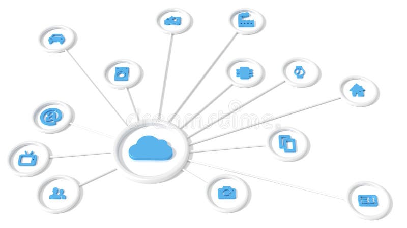Circular Network Cloud Computing Circular Network Stock Illustration ...