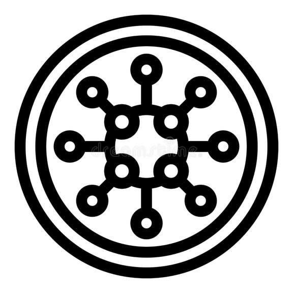 Circular Network Hub Connecting Nodes with Lines in a Radial Pattern ...