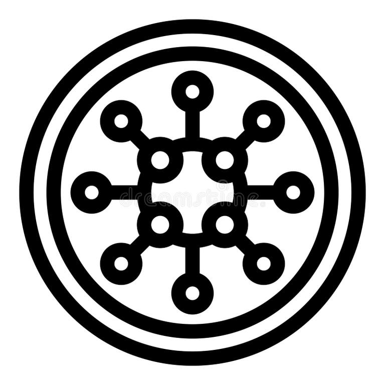 Circular Network Hub Connecting Nodes with Lines in a Radial Pattern Stock Vector - Illustration ...