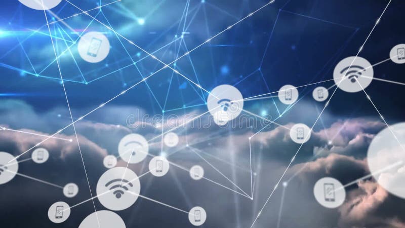 Circular Node Appearing Starting Network Growth Above Clouds, Showing ...
