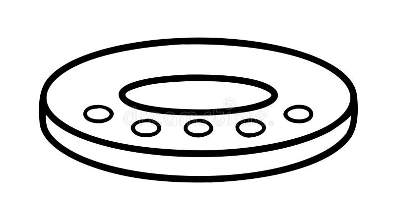 Circular Object Outline Minimal Line Art Drawing, Vector Design ...