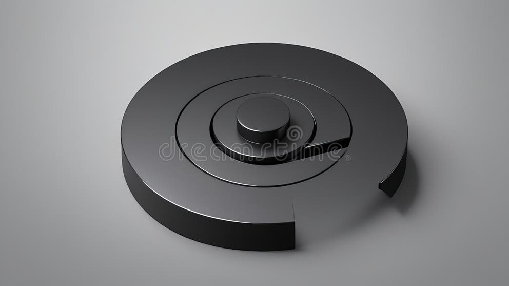 Circular Object with Tiered Levels and a Cutout on Grey Background ...